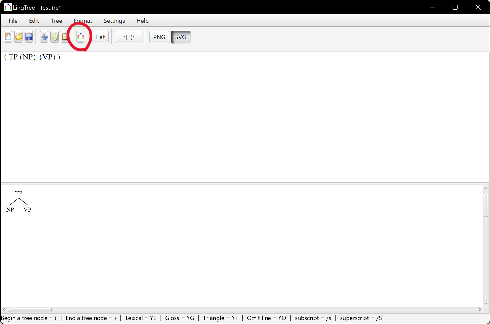 統語論・形態論で使用する樹形図を簡単に描く方法：LingTree | コト日記